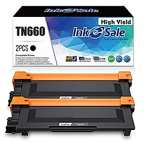 INK E-SALE Compatible Toner Cartridge Replacement for Brother TN660 TN630 use for MFC-L2700DW HL-L2340DW HL-L2300D HL-L2380DW DCP-L2540DW DCP-L2520DW MFC-L2740DW MFC-L2720DW (2 Pack Black, Design V3)