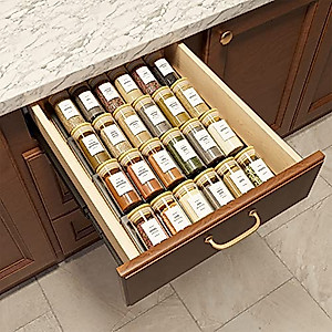 SpaceAid 24 Pcs Spice Jars with Bamboo Lids and Labels, Empty 4oz Glass Spice Bottles, Minimalist Farmhouse Spice Labels Stickers with Funnel, Seasoning Containers for Spice Rack, Cabinet and Drawer