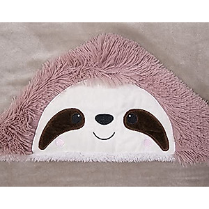 Mutjida Sloth Wearable Hooded Blanket for Adults - Adorable Soft Cozy Plush Flannel Fleece & Sherpa Hoodie Throw Cloak Wrap - Sloth Gift for Women (Pink Fur)