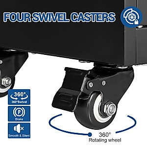 Fesbos Metal Storage Cabinet-Heavy Duty Tool Cabinet Multifunctional Garage Storage Cabinet with Adjustable Shelves&Lockable Doors, Pegboard and Accessories-Black&Gray