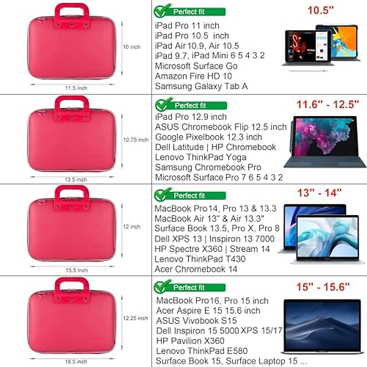 12 13 Inch Laptop Sleeve Hard Shell Case Shoulder Bag for Women for iPad Pro 13/Air 13/Pro 12.9, Surface Pro X/9/8/7, Galaxy Tab S9+/S8+/S7 Plus