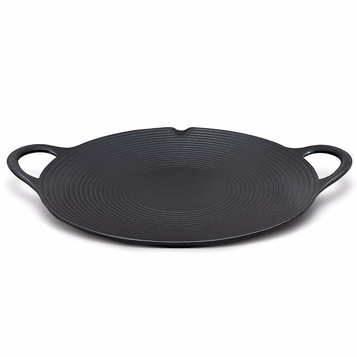 HAZURE Outdoor Grill pan cast Iron pan Casserole Grill pan Korean Style teppanyaki Grill pan barbecure Grill pan for Home use Round Ear Baking Dish 33cm