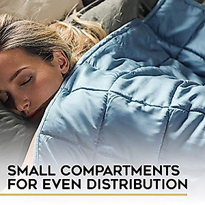 YnM Weighted Blanket with Bamboo Duvet Bundle (48''x72'' 20lbs), Suit for One Person(~190lb) Use on Twin/Full Bed | Blue Grey