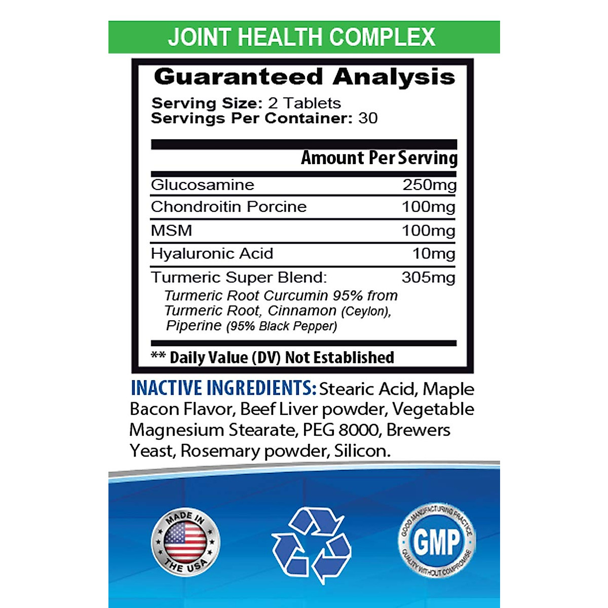 HAPPY PET VITAMINS LLC Puppy Joint Health Supplement - Joint Health Complex with Turmeric for Dogs - with MSM and Turmeric - Hip Support - chondroitin for Dogs - 1 Bottle (60 Tablets)