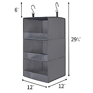 GRANNY SAYS Bundle of 2-Pack Shelf Organizer for Closet & 1-Pack Closet Hanging Storage Shelves