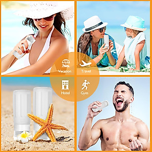 JBYAMUS 16 Pcs Silicone Bottles Set, Leak-Proof Design, Travel Size, TSA Approved for Toiletries, Portable Containers for Women (White-White)