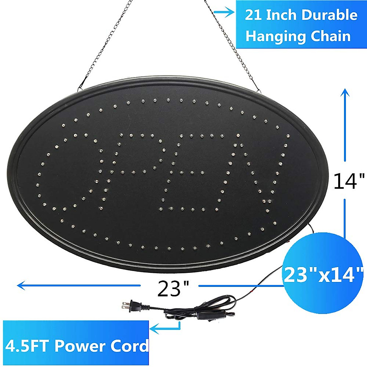 Bright LED Open Sign for Business. WAENLIR 23x14inch Advertisement Board High Visibility Electric Display Sign,Two Modes Flashing&Steady Light for Business,Walls,Window,Shop,Bar,Hotel