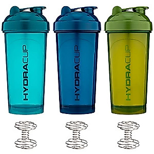 Hydra Cup | 6 Pack | Shaker Bottles for Protein Mixes with Wire Whisk & Mixing Grid, 28 oz, BPA Free Shaker Cup Blender Set, Pre Workout, Ball, Powder