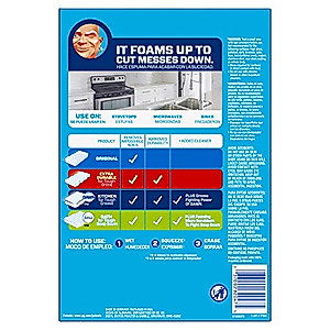 Mr. Clean Magic Eraser Kitchen, Cleaning Pads with Durafoam, 4 count (Packaging May Vary)
