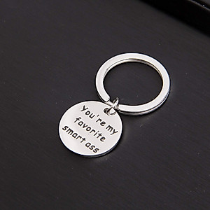 ENSIANTH Funny Couples Jewelry You’re My Favorite Smart Ass Keychain Funny Boyfriend Gift Husband Gift (Smart Ass Keychain)