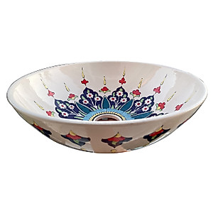 Bathroom Mandala Washbasin, Bathroom Vessel Sink, Countertop Round Basin, Handcrafted Kitchen Washbasin, Bathroom Remodel, Master Bath Sink