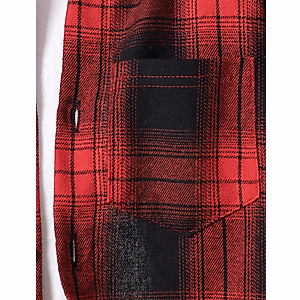 FERWANG Kids Toddler Boys 2 Piece Outfit Plaid Color Front Button Down Hoodie Sweatshirt and Jogger Sweatpants Sets