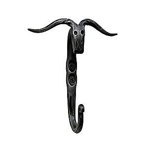 Hand Forged Animal Face Metal Hook Wrought Iron Wall Coat Hook Blacksmith Metal Wall Hooks Rack Handmade Rustic Wall Hook Home Classic Look Black Antique Finish Wall Hooks by Living Ideas