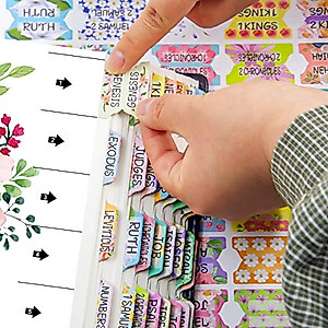Decorative Laminated Bible Tabs 100PCS Cute Bible tabs for Women and Girl 66 Book Tabs 34 Blank Tabs for Old and New Testament