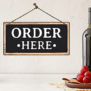 ATX CUSTOM SIGNS - Order Here and Pick Up Here Signs 2 Pack Black and White
