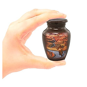 Motorcycle Keepsake Urn - Motorcycle Mini Cremation Urn for Ashes - Highway to Heaven Token Urn - Motorcycle Lovers Sharing Urn - Bikers Memorial Mini Ash Urn with Velvet Pouch & Case (Keepsake)