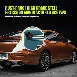 gunhunt 4 PCS License Plate Screw Kit, 304 Stainless Steel Bolts Fasteners, Hexagon Head Screw, Universal for Front Rear License Plates & License Plate Frame Covers of Cars, Trucks SUVs (Black)