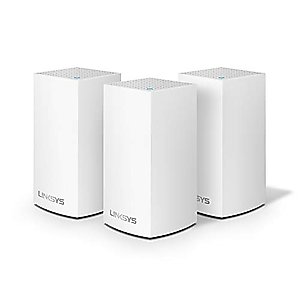 Linksys Velop Mesh Home WiFi System, 4,500 Sq. ft Coverage, 30+ Devices, Speeds up to (AC1300) 1.3Gbps - WHW0103
