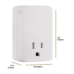 GE UltraPro Surge Protector with Audible Alarm, 2 Pack, Outlet Extender, Fits Behind Hard-to-Reach Areas, End of Service Alarm, 1080 Joules, Warranty, UL Listed, White, 53868