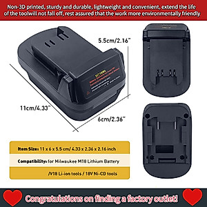 MAKBOS for Makita for Milwaukee Battery Adapter,MT18MIL Battery Adaptor Compatible for Makita 18V Lithium-ion Battery Convert to Milwauke M18 18V Battery,for Milwaukee 18V Cordless Power Tools