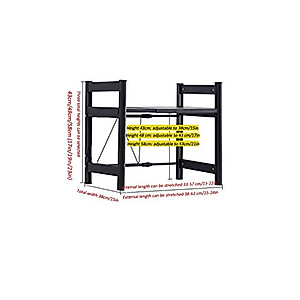 Kitchen Storage Rack Single Layer Retractable Kitchen Microwave Oven Shelf Desktop Countertop Rice Cooker Oven Storage Rack for a Wide Range of Countertop Storage Storage Shelves ( Size : L62CMxW38CMx