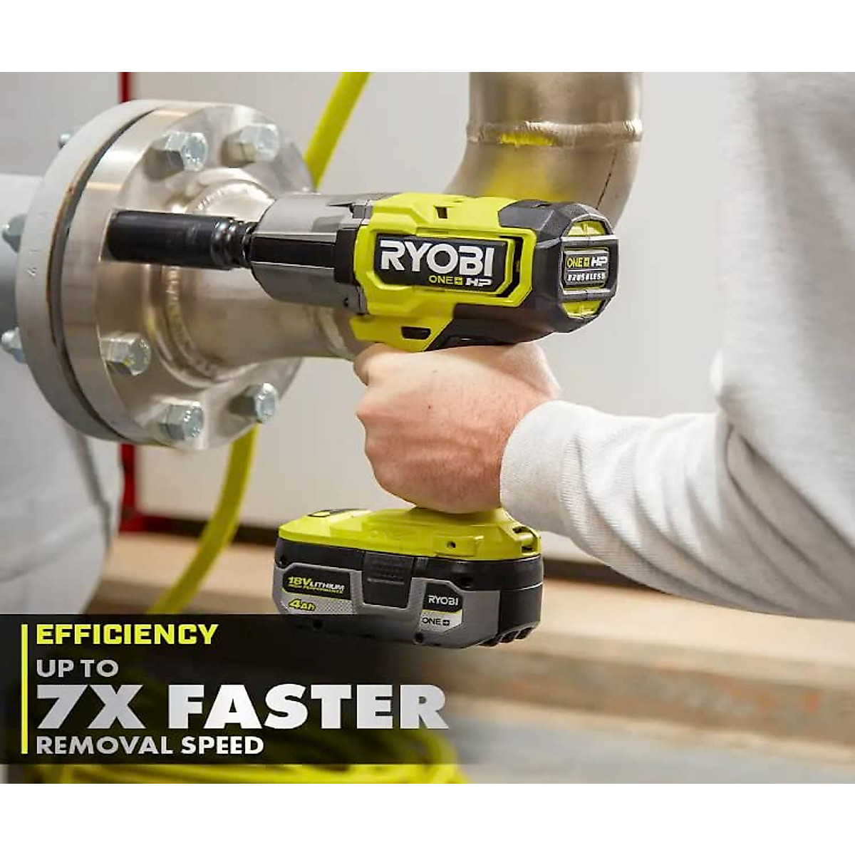 RYOBI - ONE+ HP 18V Brushless Cordless 4-Mode 1/2 in. High Torque Impact Wrench (Tool Only) - PBLIW01B