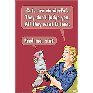 Cats Are Wonderful. They Don't Judge You.... funny fridge magnet (ep)