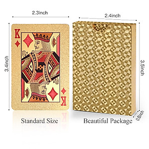 ACELION Waterproof Playing Cards, Plastic Playing Cards, Deck of Cards, Gift Poker Cards (Gold)
