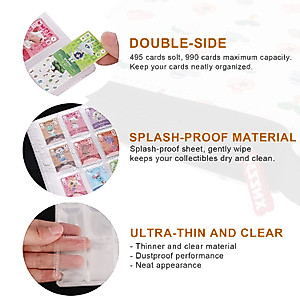 MZZNX 495 Pockets Binder Holder for Animal Crossing Mini Amiibo Cards, 1.3"x1" ACNH NFC Tag Game Mini Cards Holder (Tools)