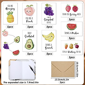 Nezyo 40 Pieces Funny Thank Cards with Envelopes Set Pun Greeting Note Cards Blank Inside Greeting Cards Funny Cards Pun Notecards for Kids Teachers Employee Birthday Holiday Appreciation, 4 x 6 Inch