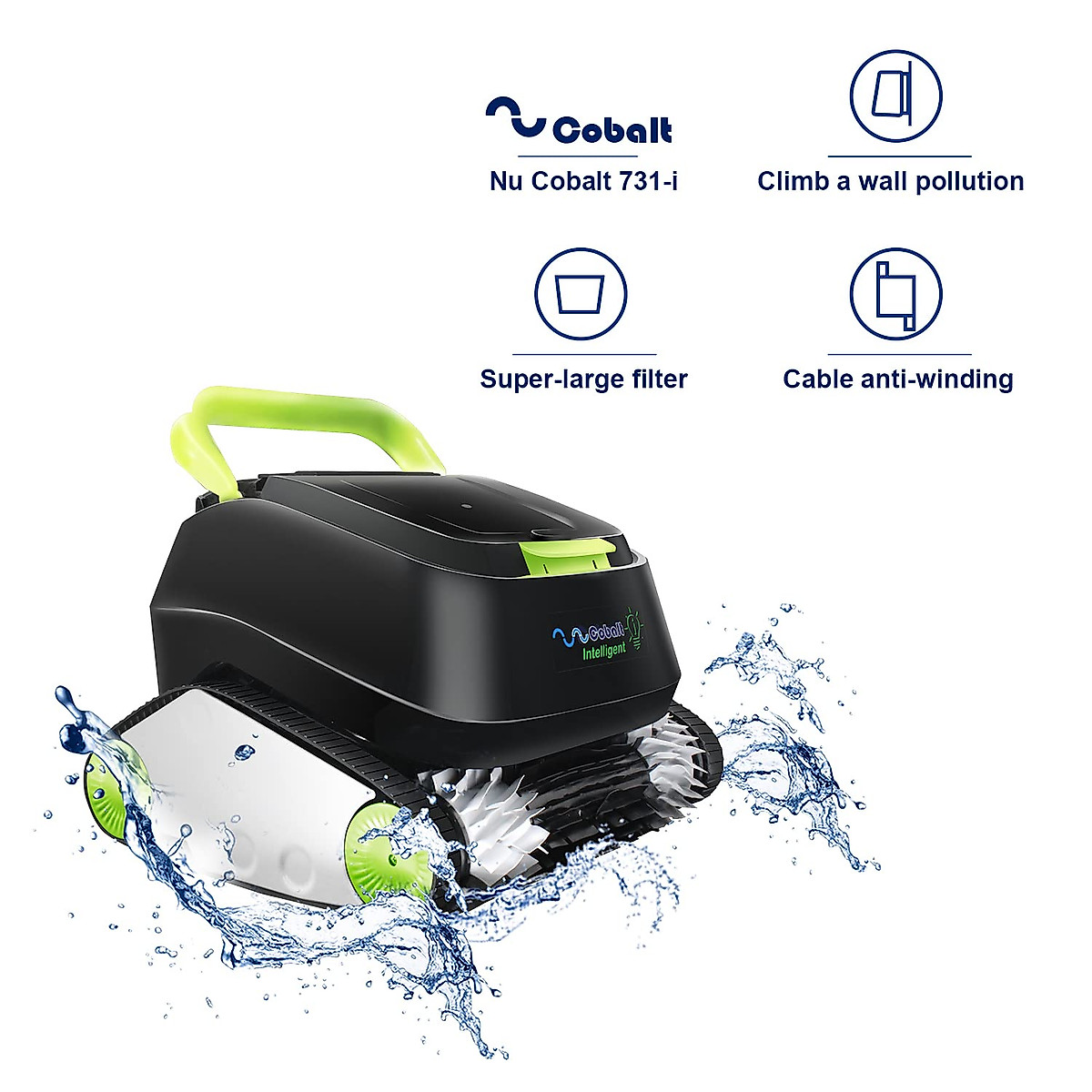 Nu Cobalt 731-i Pool Cleaner Automatic Pool Robot Wall Climber for Medium to Large in ground Pools