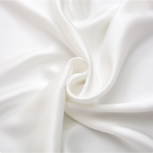 Oeko-TEX Certified White Silk Pillow Cases Made in USA, 100% Real Silk Pillowcase for Hair and Skin, 22 Momme Natural Mulberry Silk Cooling Pillow Cases Standard Size,1 Pc 20"x26" (Standard, White)