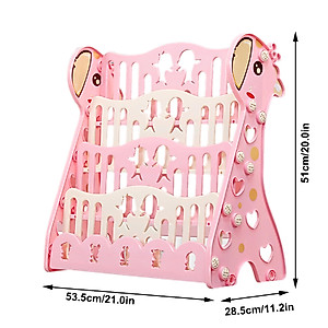 Qcwwy Kids Bookcase Stand, Mutifunctional Children Magazine Display Storage Shelf Plastic Toddler Bookshelf Suitable for Playrooms Bedrooms Living Rooms Study Rooms (5)