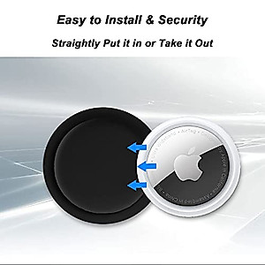 LiZHi Case for Apple Airtag Holder Airtag Case Cover Airtag Sticker Stick on Adhesive Mount Silicone for Tv Remote Car AirTag Phone Case 2 Pack，Black