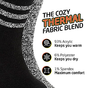 Hot Feet Men's 2 Pairs Heavy Thermal Socks
