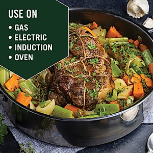 HexClad 7-Quart Saute Pan and 12-Inch Frying Pan with Lid Set, Hybrid Nonstick Stainless Steel, Dishwasher and Oven Safe, Works with All Cooktops