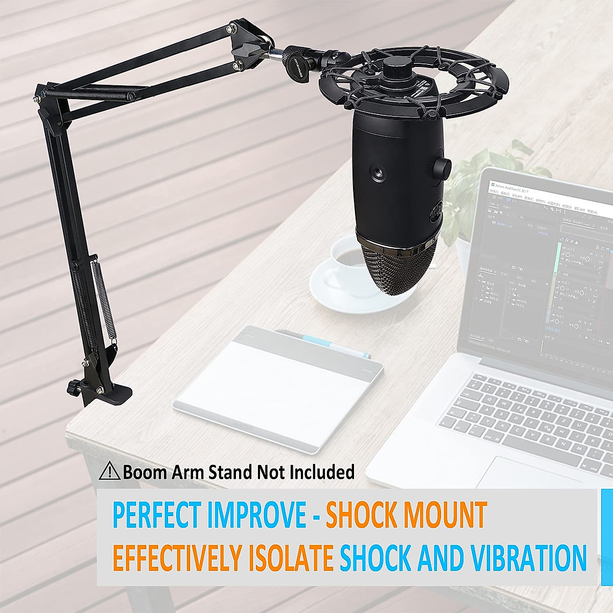 YOUSHARES Blue Yeti X Shock Mount, Latest Alloy Shockmount Reduces Vibration and Shock Noise Matching Boom Arm Mic Stand, Designed for Blue Yeti X Microphone