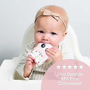 Teething Mittens for Babies Baby Teething Paw 0-6 Months Easy-to-Clean Self Soothing Pain Relief Made of Soft Silicone Baby Essentials for Baby Teething Relief by Mazi