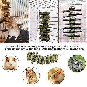 Bunny Chew Toys for Teeth,3Pieces Natural Fruit Twigs Handmade Timothy Hay Grass Cakes for Guinea Pigs Hamsters Dwarf Rabbits Chinchillas Gerbils Improves Dental Health