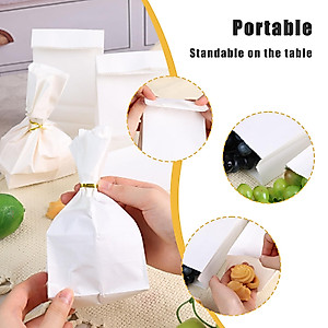 VGOODALL 50PCS Paper Bags for Lunch, Small White Paper Bags Snack Bags Lunch Bags for DIY Crafts Baby Shower Wedding Party Favors