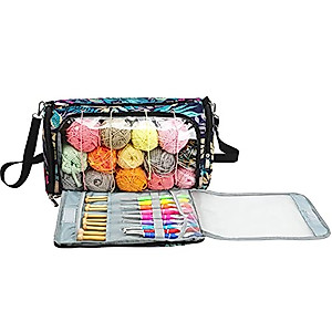 Crochet Bag | Yarn Tote Organizer | Crochet Tote Bag for Yarn Storage, Yarn Storage Tote with Holes for Knitting Needles Crochet Hooks Project Accessories