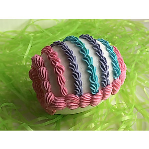 Striped Panoramic Sugar Egg, single; perfect for Easter baskets, gifts for children, centerpiece