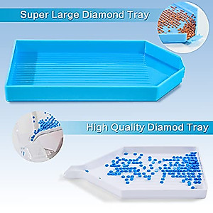 Suptikes Diamond Painting Accessories,Diamond Painting Tools with Cute Blue Roller and Diamond Embroidery Box for DIY Diamond Painting Art
