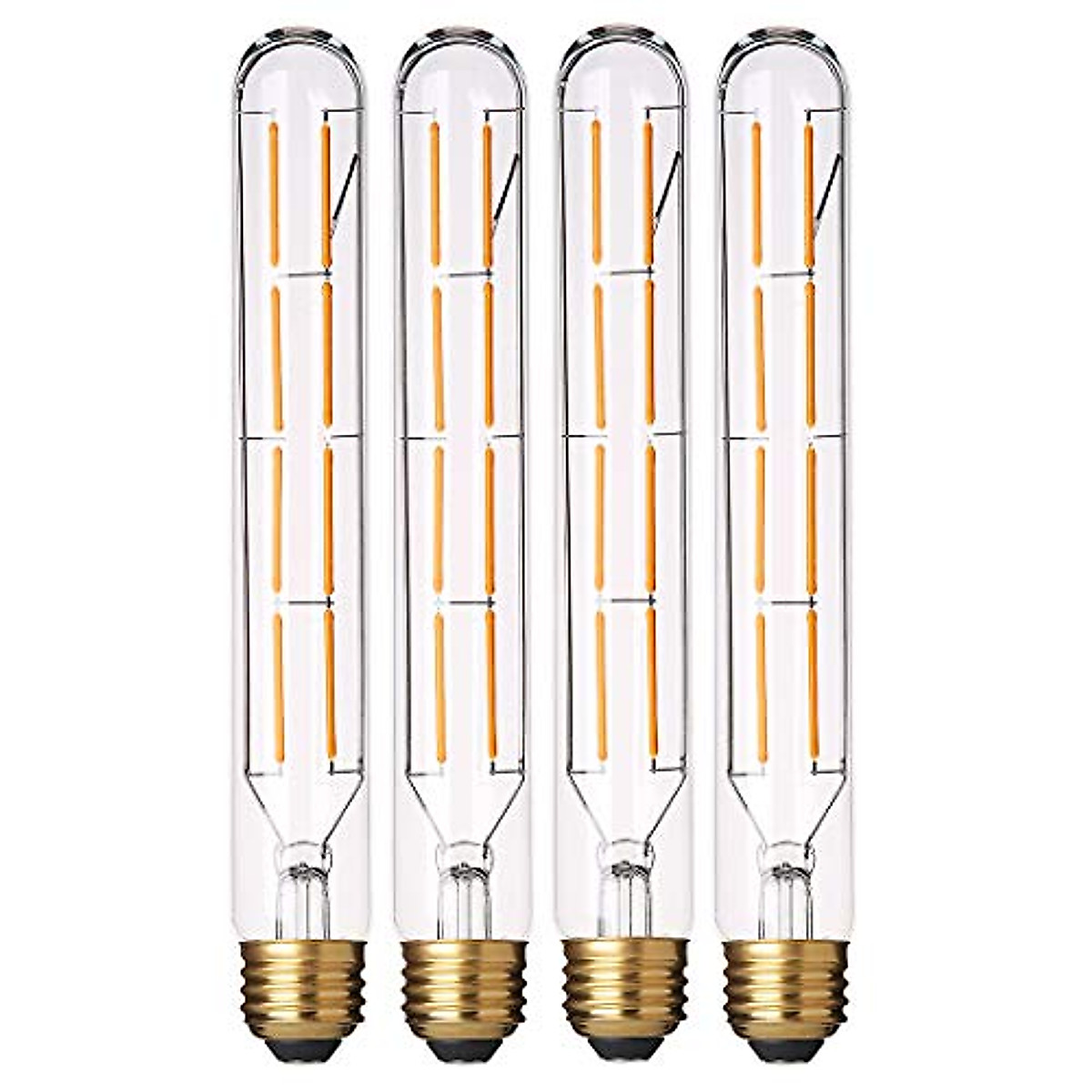 YFXRLIGHT Dimmable T10 Edison Led Long Tubular Bulb 4000k Daylight White,8W Vintage Filament Bulb 80W Equivalent, E26 Base Led Bulb, 8.9inch, Pack of 4
