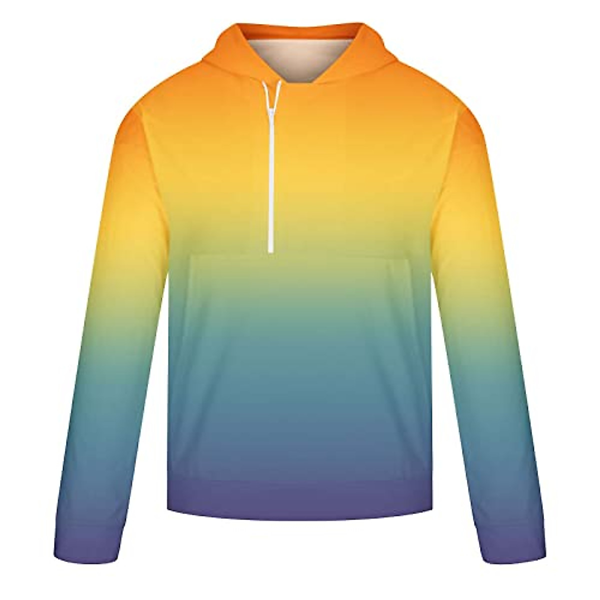 Hoodies for Men Zip Up Graphic Lightweight Athletic Sweatshirt Casual Long Sleeve Hooded Sweatshirts Pullover Tee cotton crewneck sweatshirt Yellow 2X