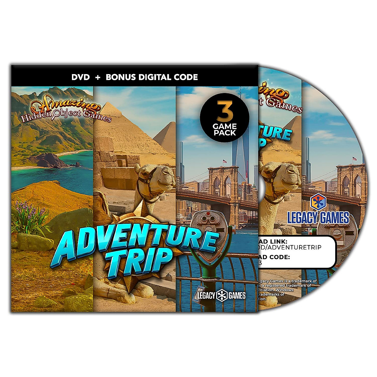 Legacy Games Amazing Hidden Object Games for PC: Adventure Trip (3 Game Pack) - PC DVD with Digital Download Codes
