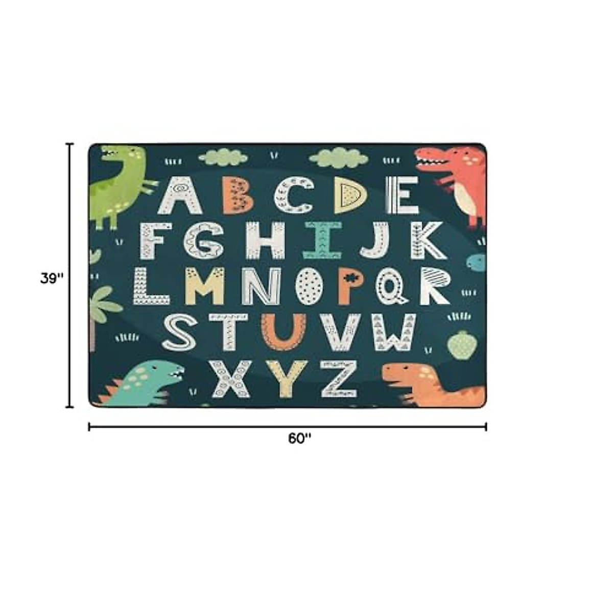 Generic Soft Rug Large Area Rugs, Dinosaur Funny Letters Comfortable Indoor Carpet, Baby Play Mat for Living Room Bedroom Nursery Home Decor Floor Mat 72 X 48 Inch…, Multi