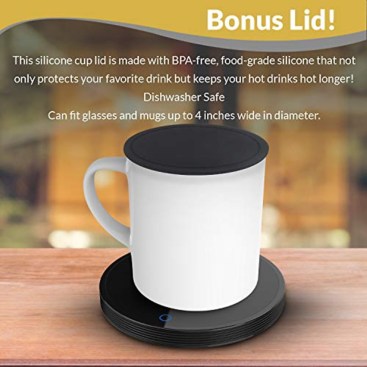 DiviniTi Coffee Mug Warmer for Desk - Electric Cup Warmer for Desk - 2-Setting Coffee Cup Warmer for Coffee - Safe, Easy-to-Use Mug Warmer Coffee Warmer for Desk Heated Coffee Mug (NO Mug Included)