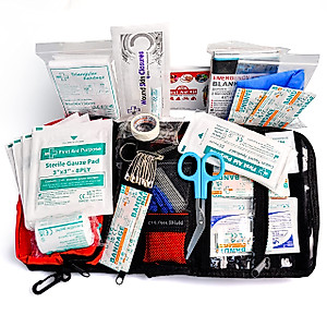 SuccorWare Small First Aid Kit - 100 Piece - Mini First Aid Kit for Home, Camping, Hiking, Backpacking, Travel, Vehicle, Outdoors - Emergency & Medical Supplies