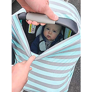 Carseat Canopy Cover | Stretch Jersey Fabric Doubles as a Convenient Breastfeeding or Shopping Cart Cover | Car Seat Canopy for Baby Girls and Boys!
